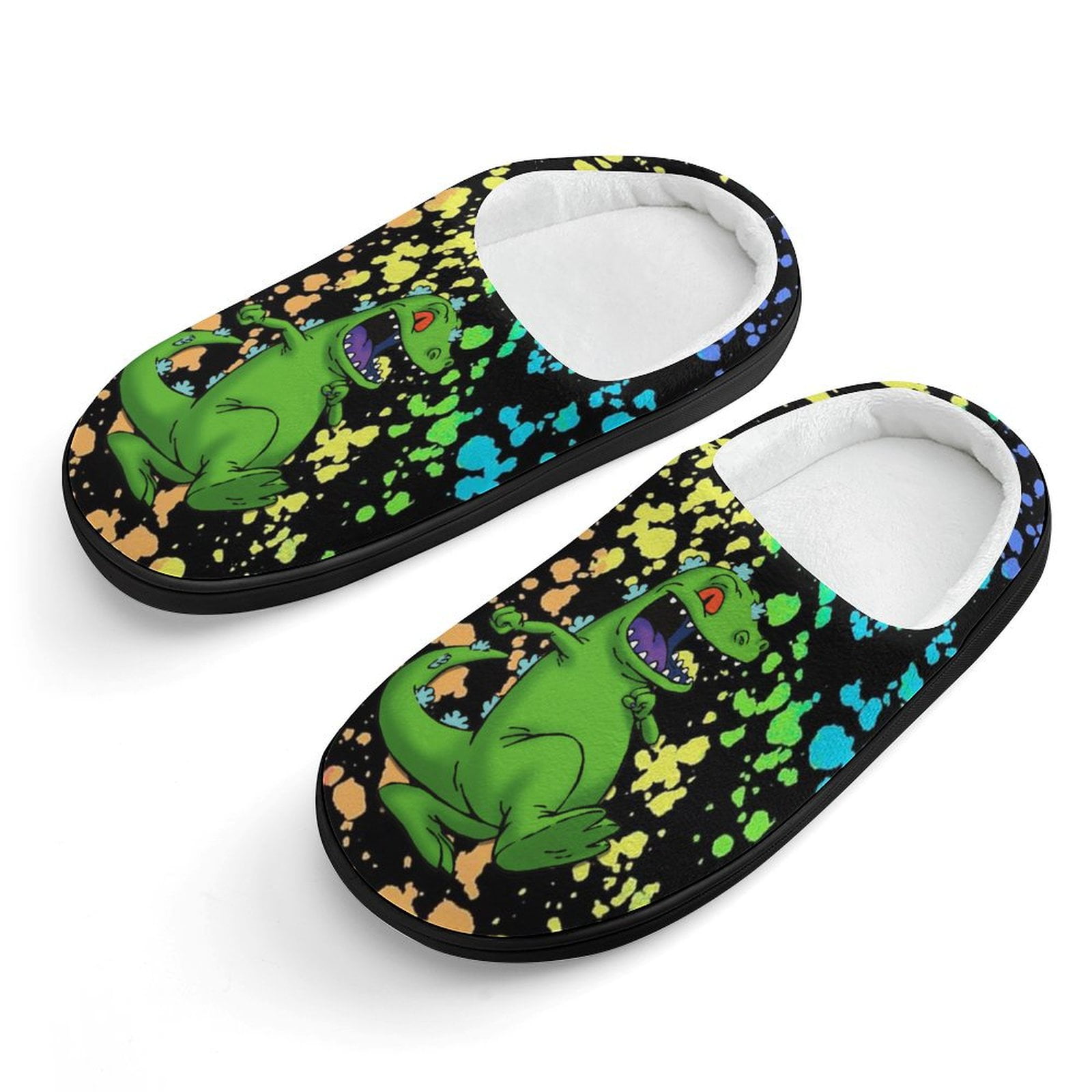 Cartoon Reptar Rugrats Winter Plush Slippers for Boys Girls Soft Warm ...
