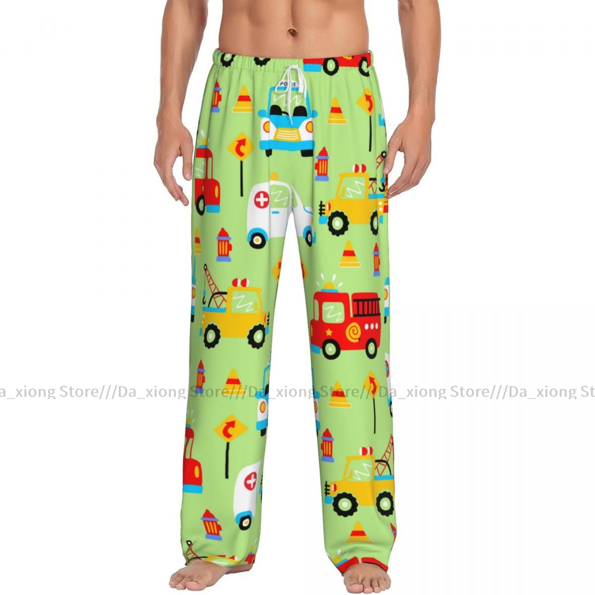 Cartoon Rescue Cars Vehicles Mens Pajamas Pyjamas Pants Lounge Pants ...