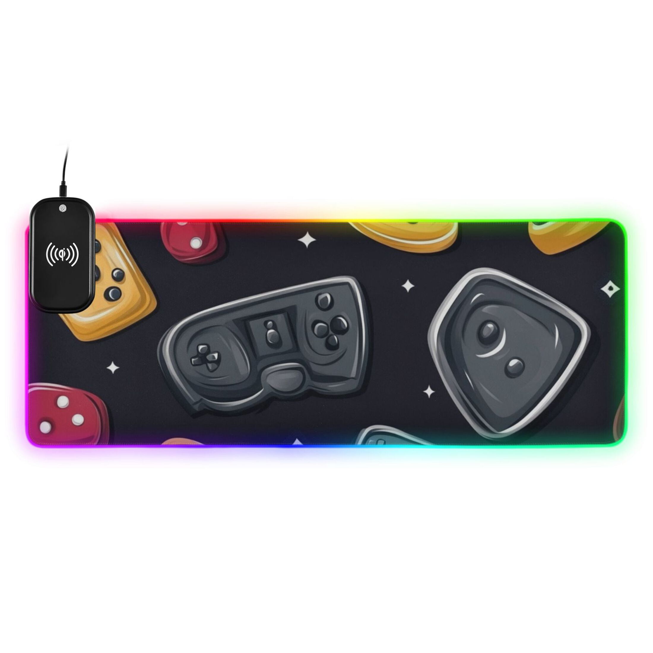 Cartoon Retro Game Console Wireless Charging RGB Gaming Mouse Pad Large ...