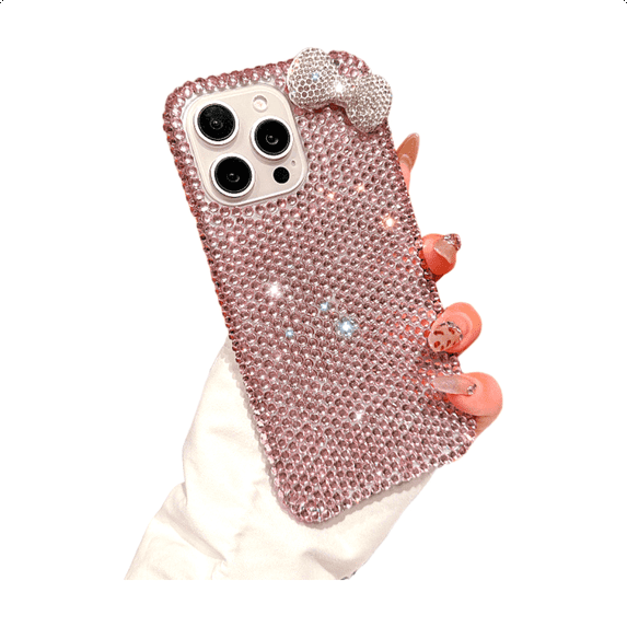 Cartoon Rhinestone Bow Shiny Luxury Full Diamond iPhone Case for iPhone 17/16/15/14/13/12/11 Pro ...