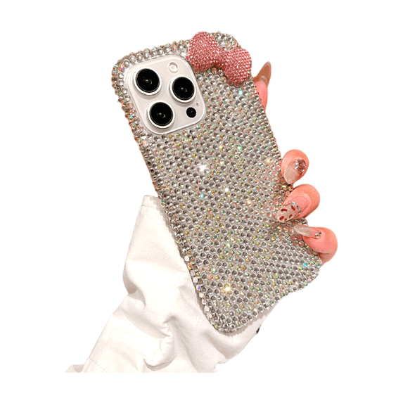 Cartoon Rhinestone Bow Shiny Luxury Full Diamond iPhone Case for iPhone ...