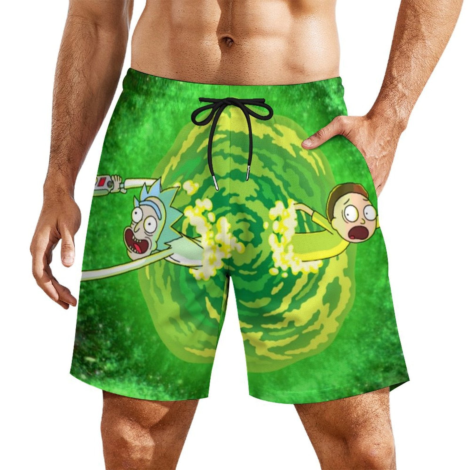 Cartoon Rick And Morty Men's Board Shorts Swim Trunks Quick Dry Beach Short Summer Swim Shorts ...