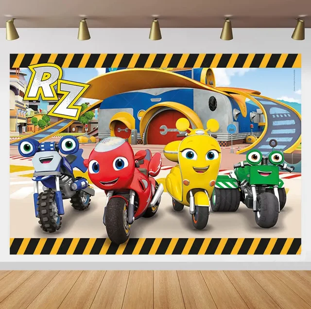 Cartoon Ricky Zoom Motorcycle Birthday Party Decoration Background ...