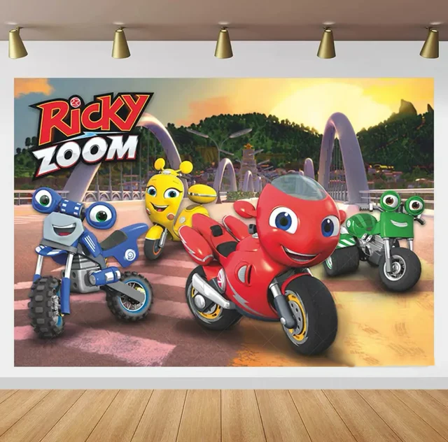 Cartoon Ricky Zoom Motorcycle Birthday Party Decoration Background ...