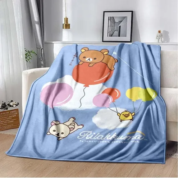 Cartoon Rilakkuma Anime Girls Throws Blanket for Baby Hiking Picnic Bed ...