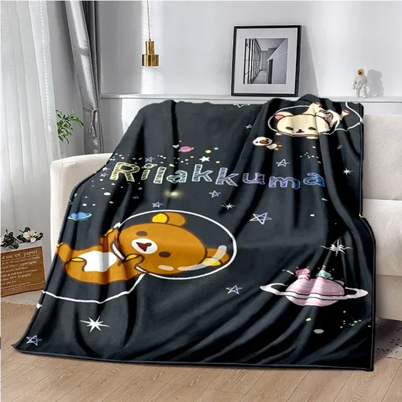 Cartoon Rilakkuma Anime Girls Throws Blanket for Baby Hiking Picnic Bed ...