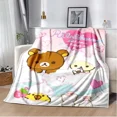 Cartoon Rilakkuma Anime Girls Throws Blanket for Baby Hiking Picnic Bed ...