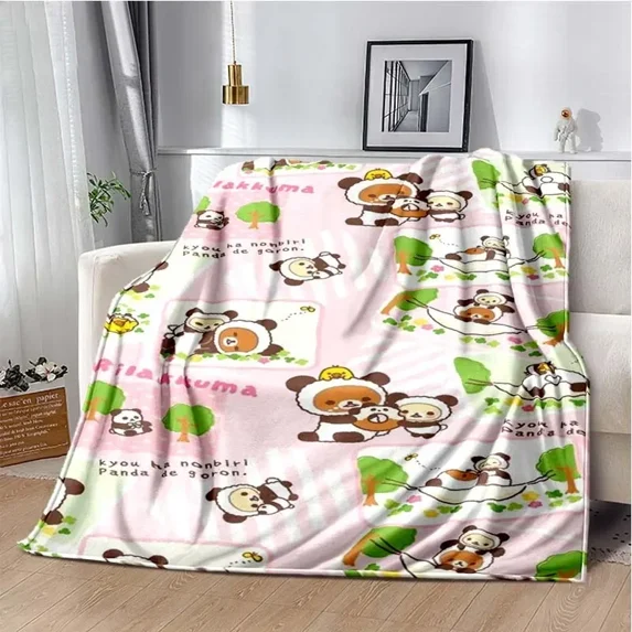 Cartoon Rilakkuma Anime Girls Throws Blanket for Baby Hiking Picnic Bed ...