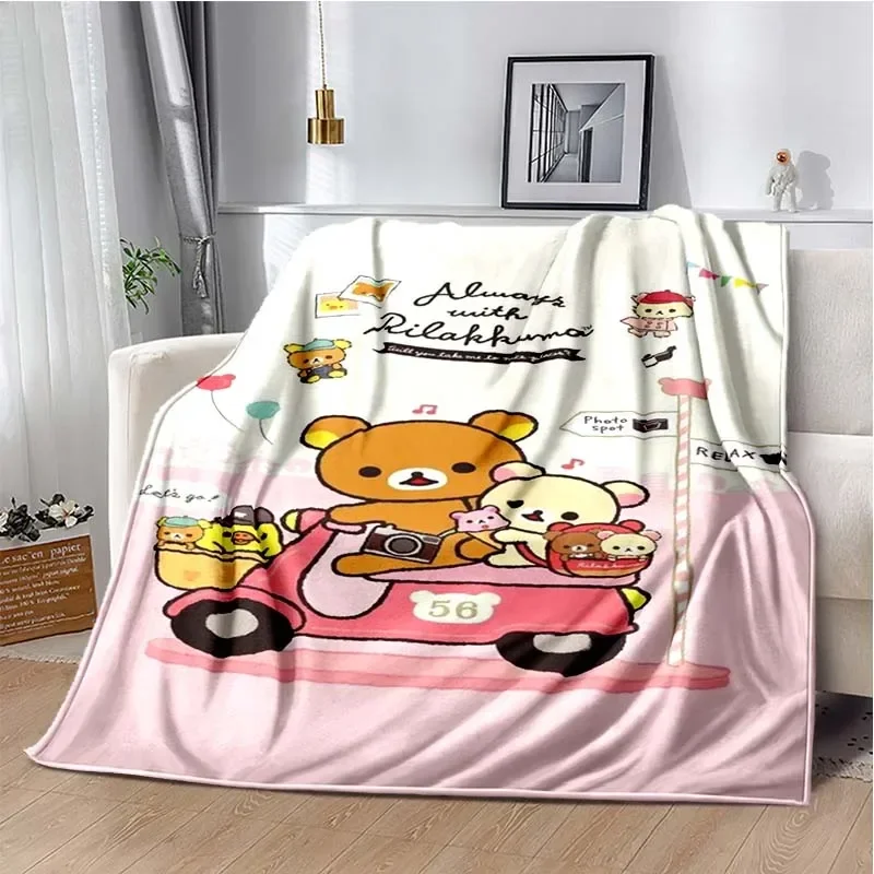 Cartoon Rilakkuma Anime Girls Throws Blanket for Baby Hiking Picnic Bed ...
