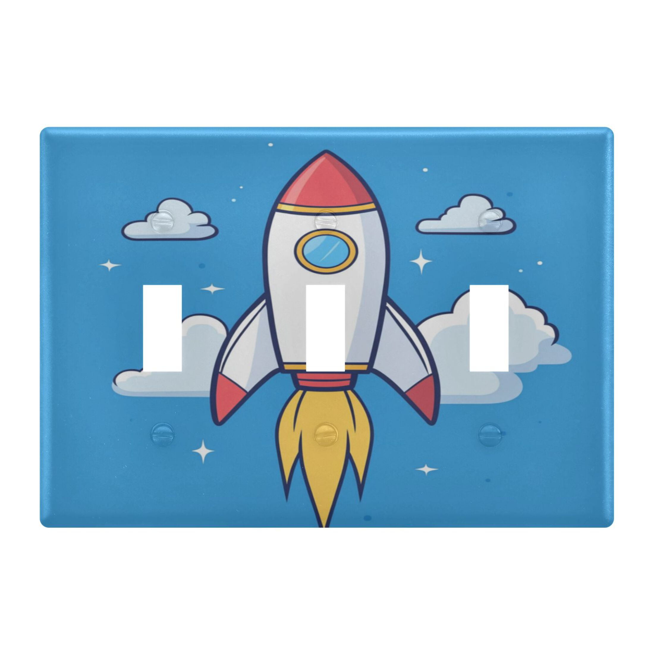 Cartoon Rocket Decorative Light Switch Plates Switch Cover Decorative ...