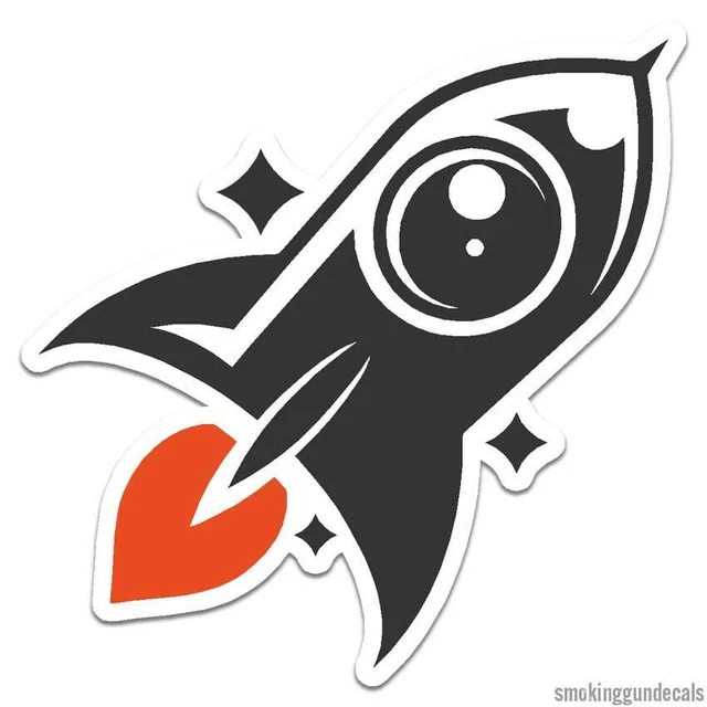 Cartoon Rocket Ship Sticker Indoor Outdoor Phone Decal Water Bottle ...