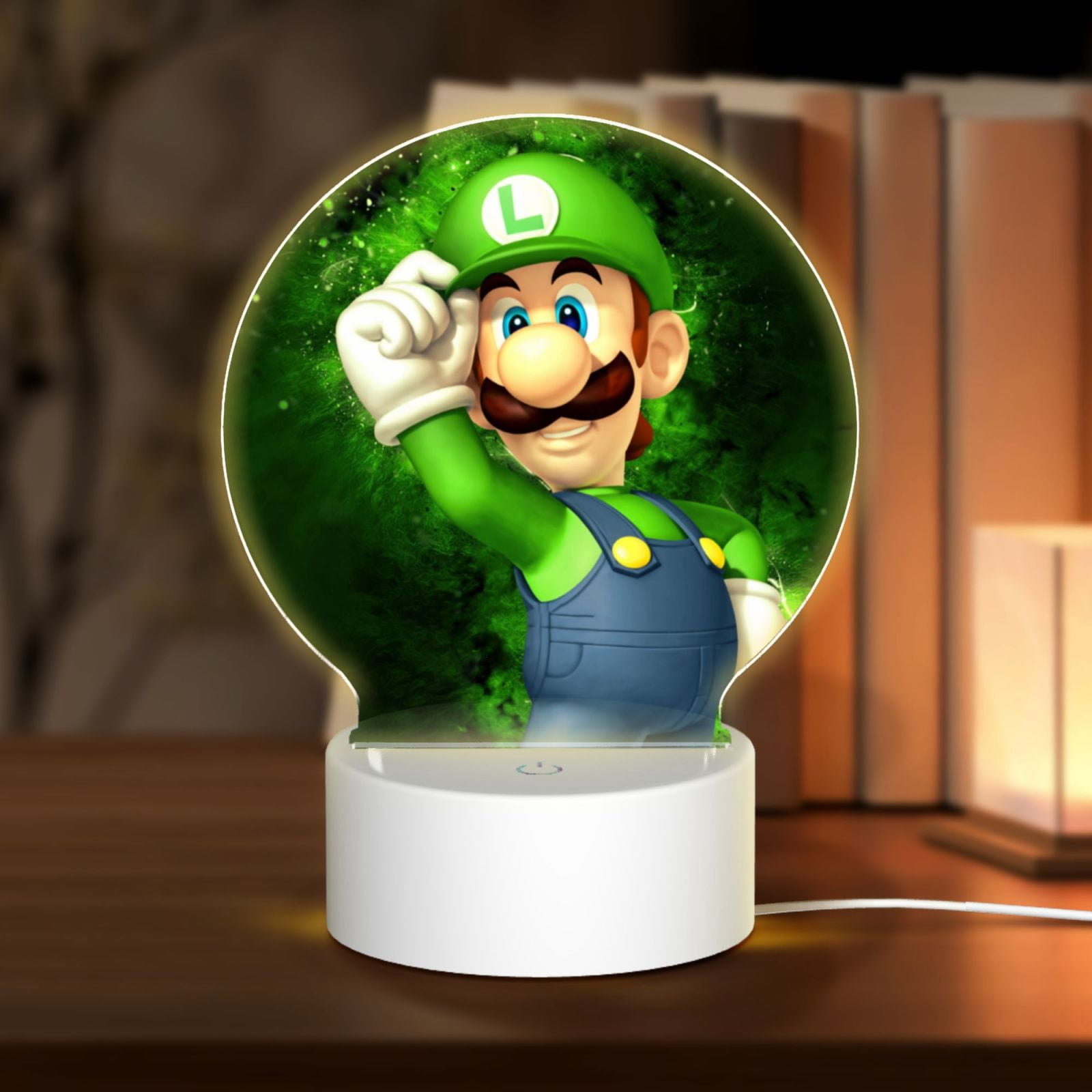 Cartoon Role Luigi's Mansion Round Acrylic Night Light Decoration USB ...