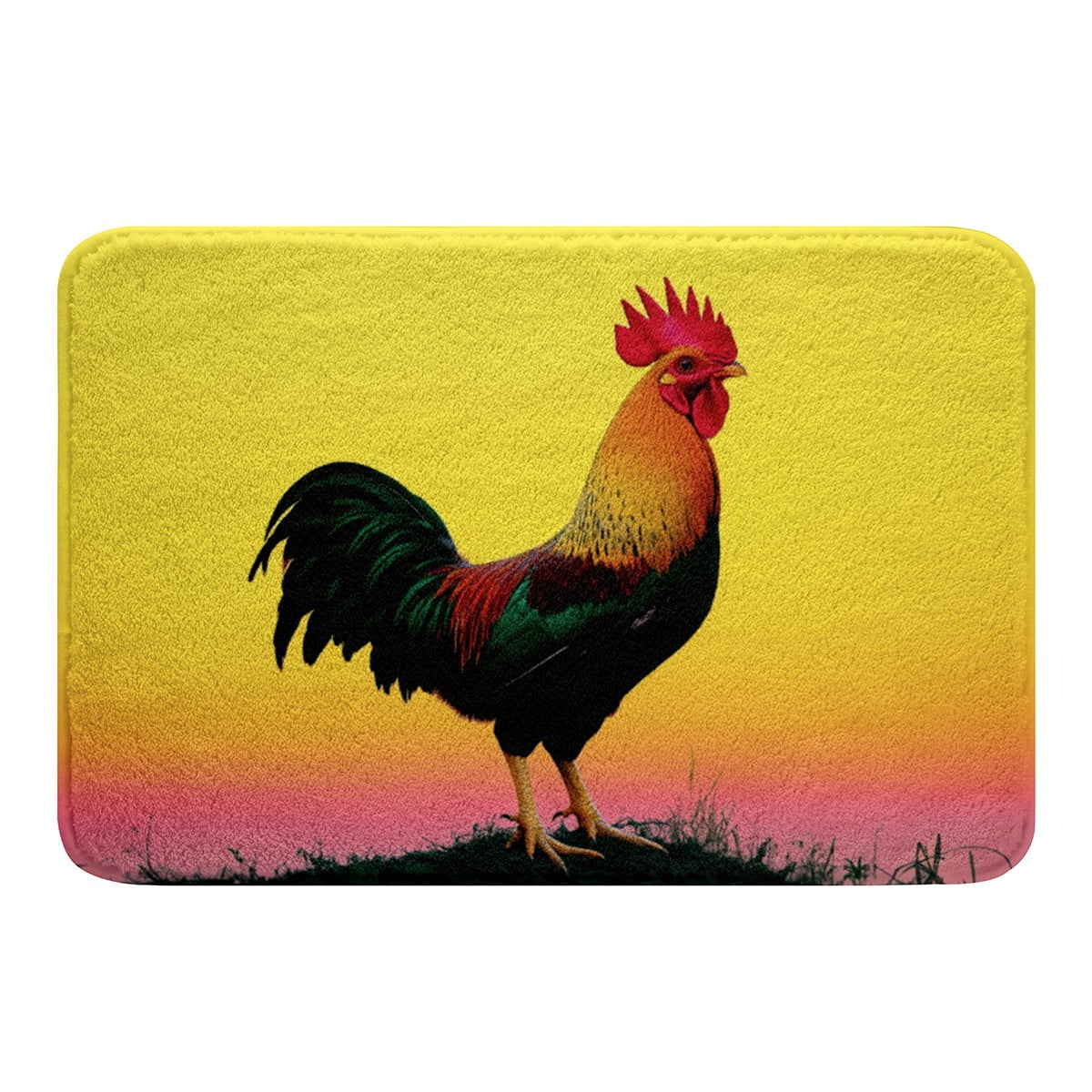 Cartoon Rooster 16"X24" Bathroom Rug For Kids Boys Girls Teen,Vintage ...