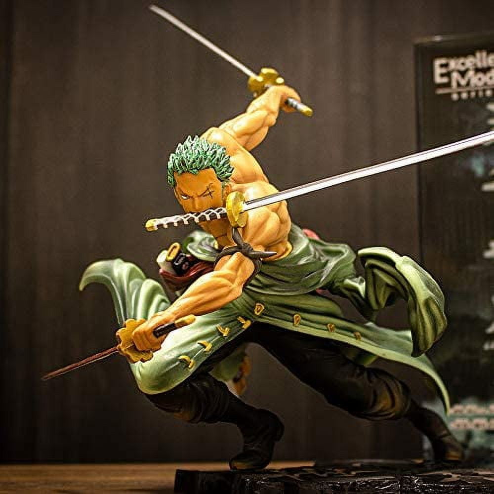 Cartoon Roronoa Zoro Anime Action Figure, Three Swords Style Statue ...