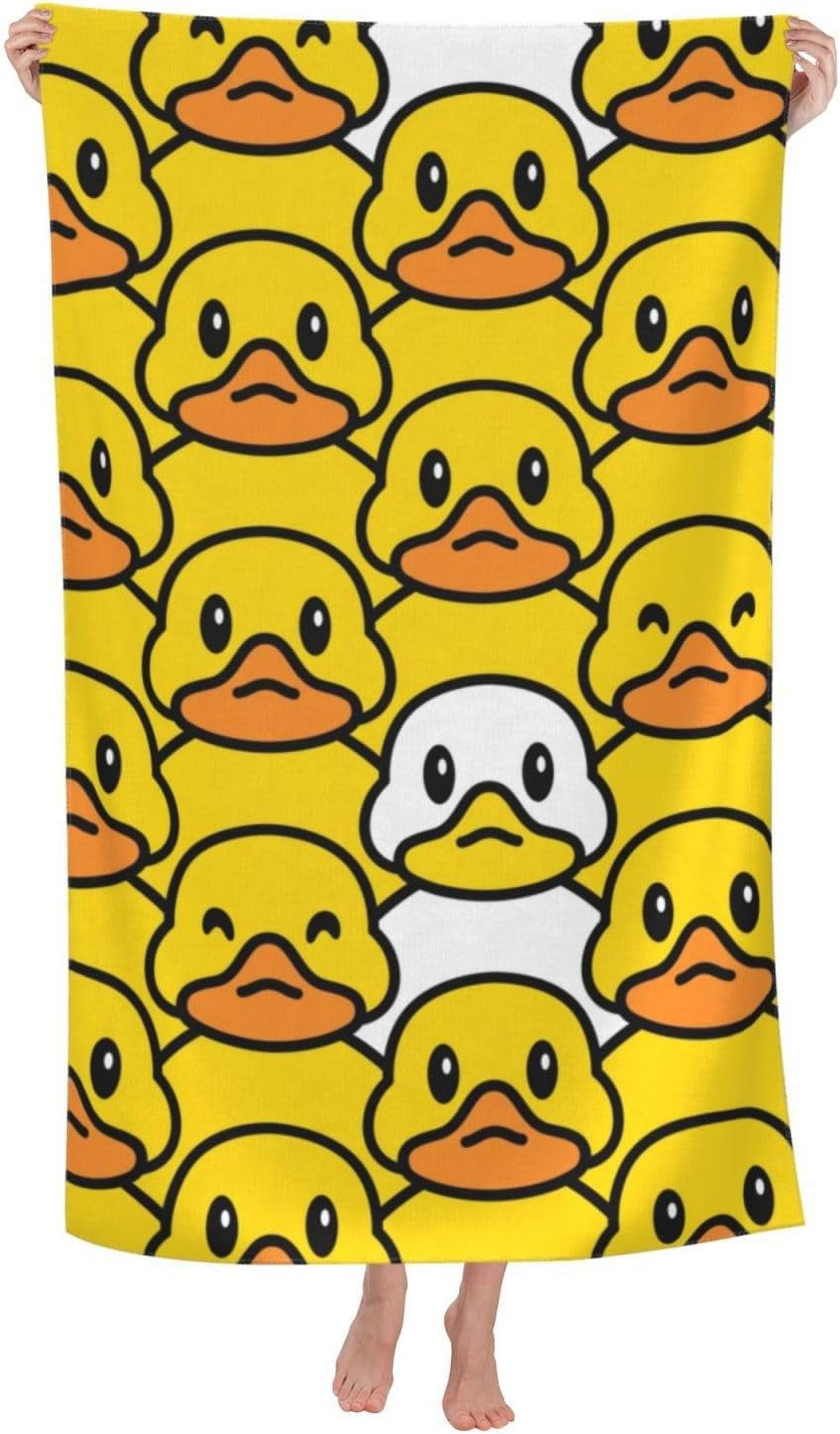 Cartoon Rubber Duck Large Beach Towel - Plush Thick Cotton Pool Towel ...
