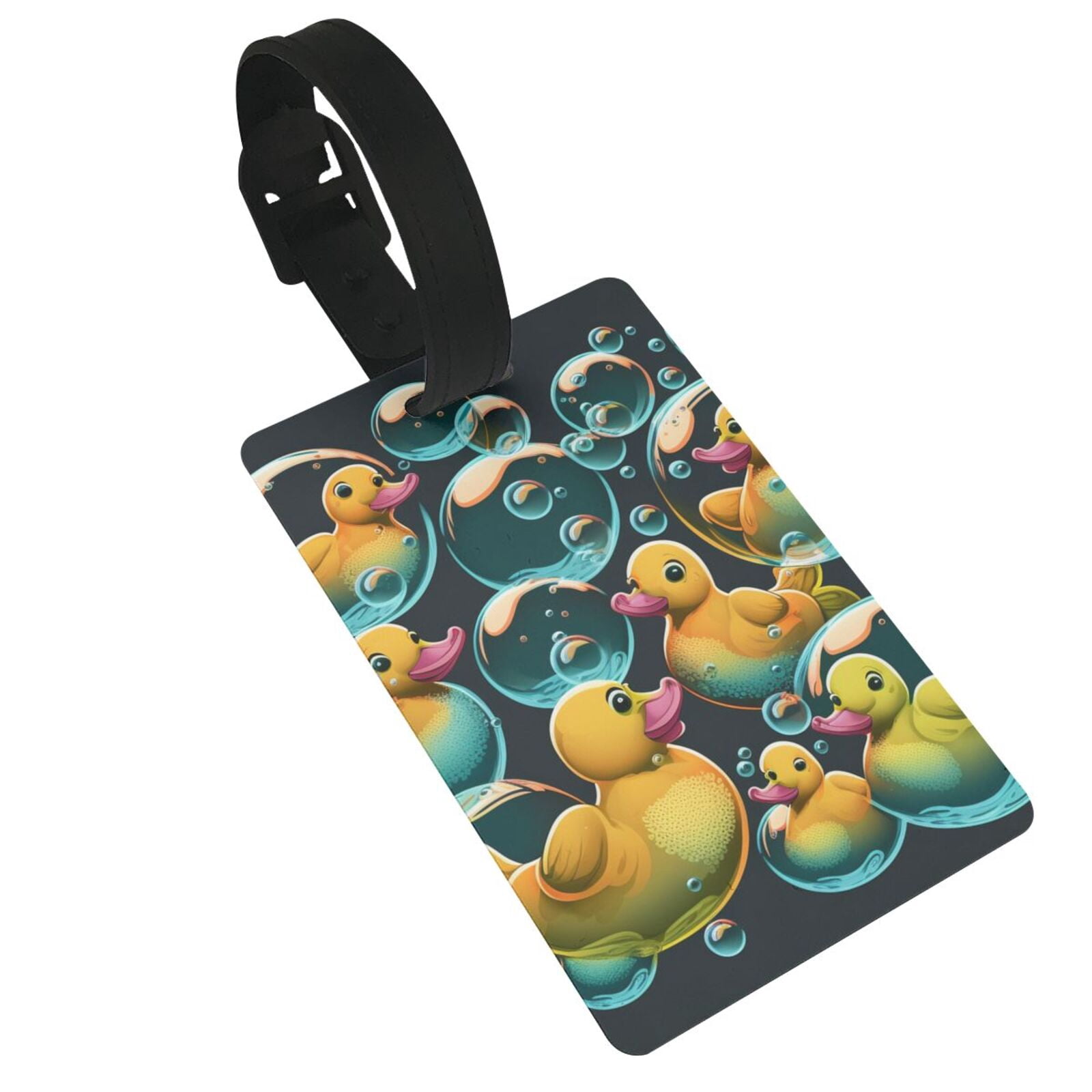 Cartoon Rubber Ducks Soap Bubbles Retro Luggage Tags Suitcases ID ...