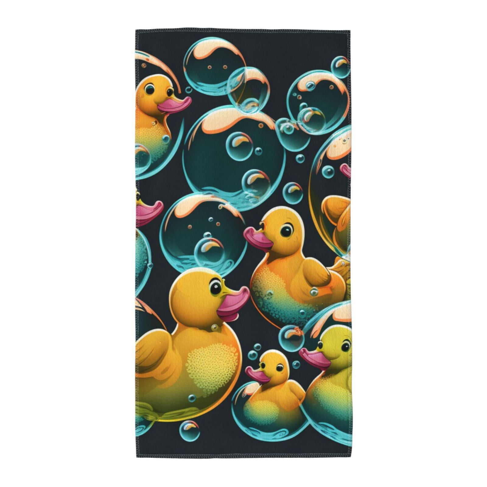 Cartoon Rubber Ducks Soap Bubbles Retro Soft Bath Towel 13.8x27.5 for ...