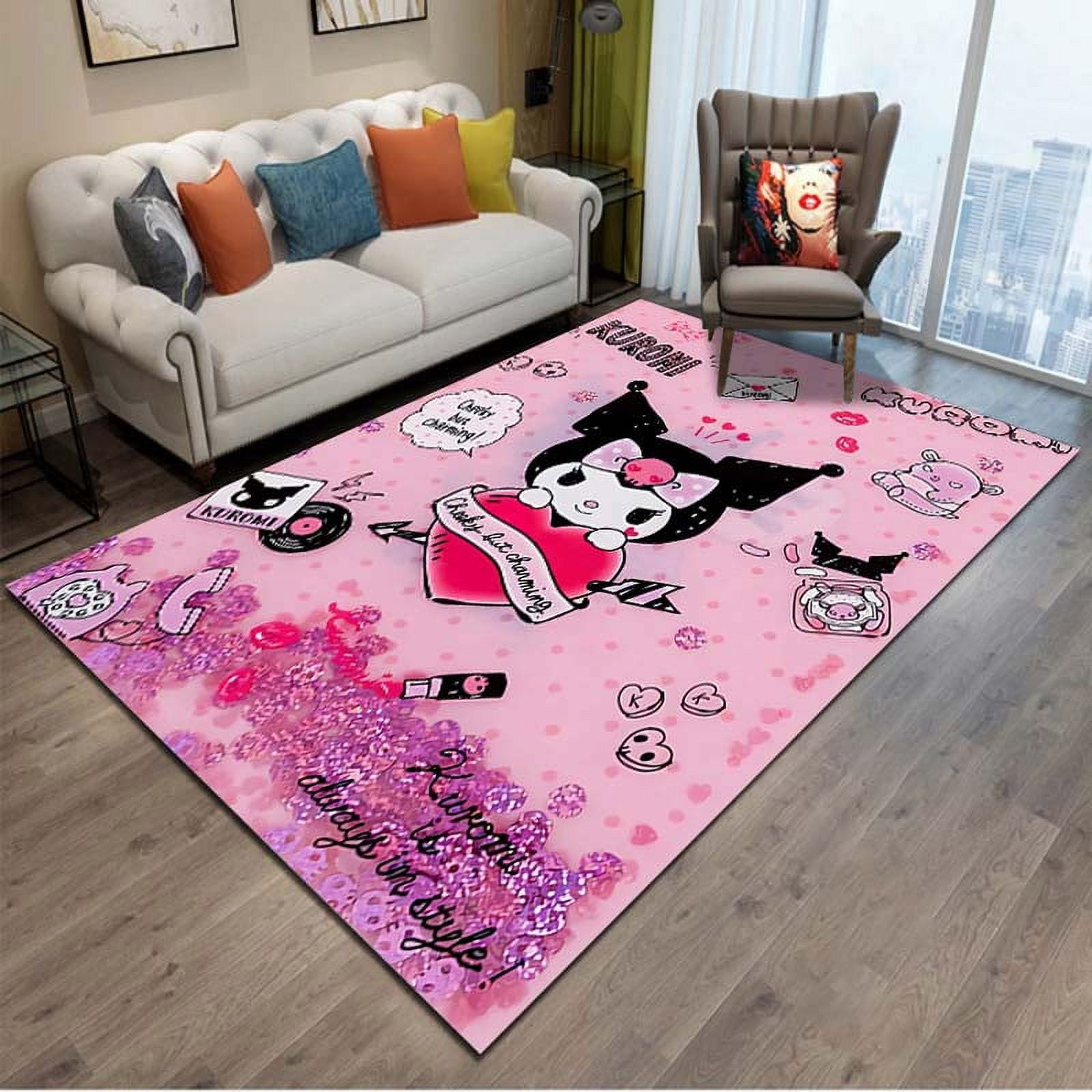 Cartoon Rug Carpet for Living Room Bedroom Mat Hello Kitty Floor Rug ...