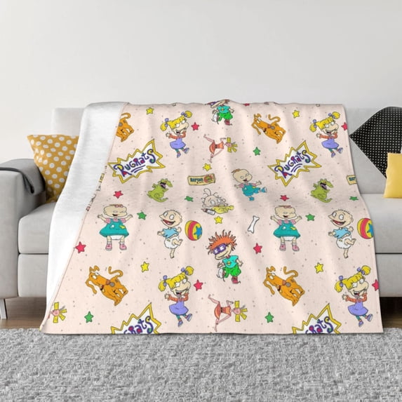 Cartoon Rugrats Blanket Cozy Ultra-Soft Micro Flannel Throw Blanket For ...