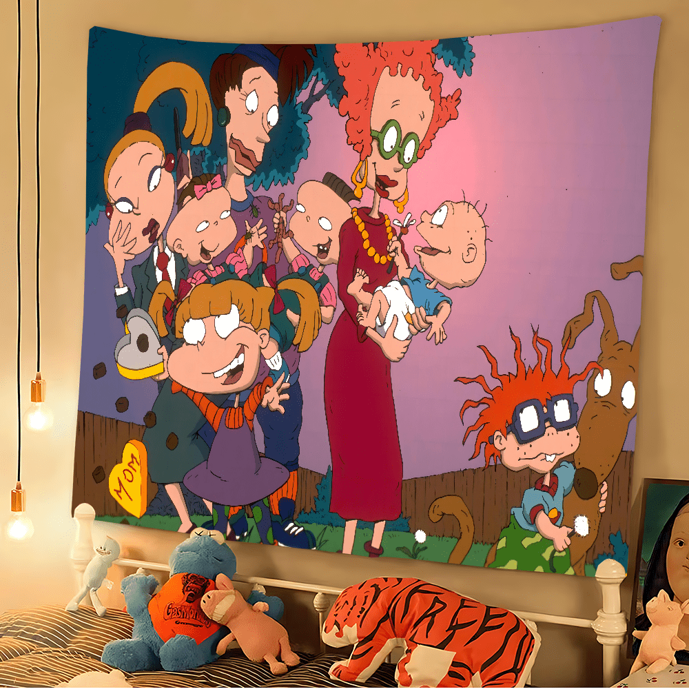 Cartoon Rugrats Reusable Backdrop Cloth Animal Printed Background Cloth ...