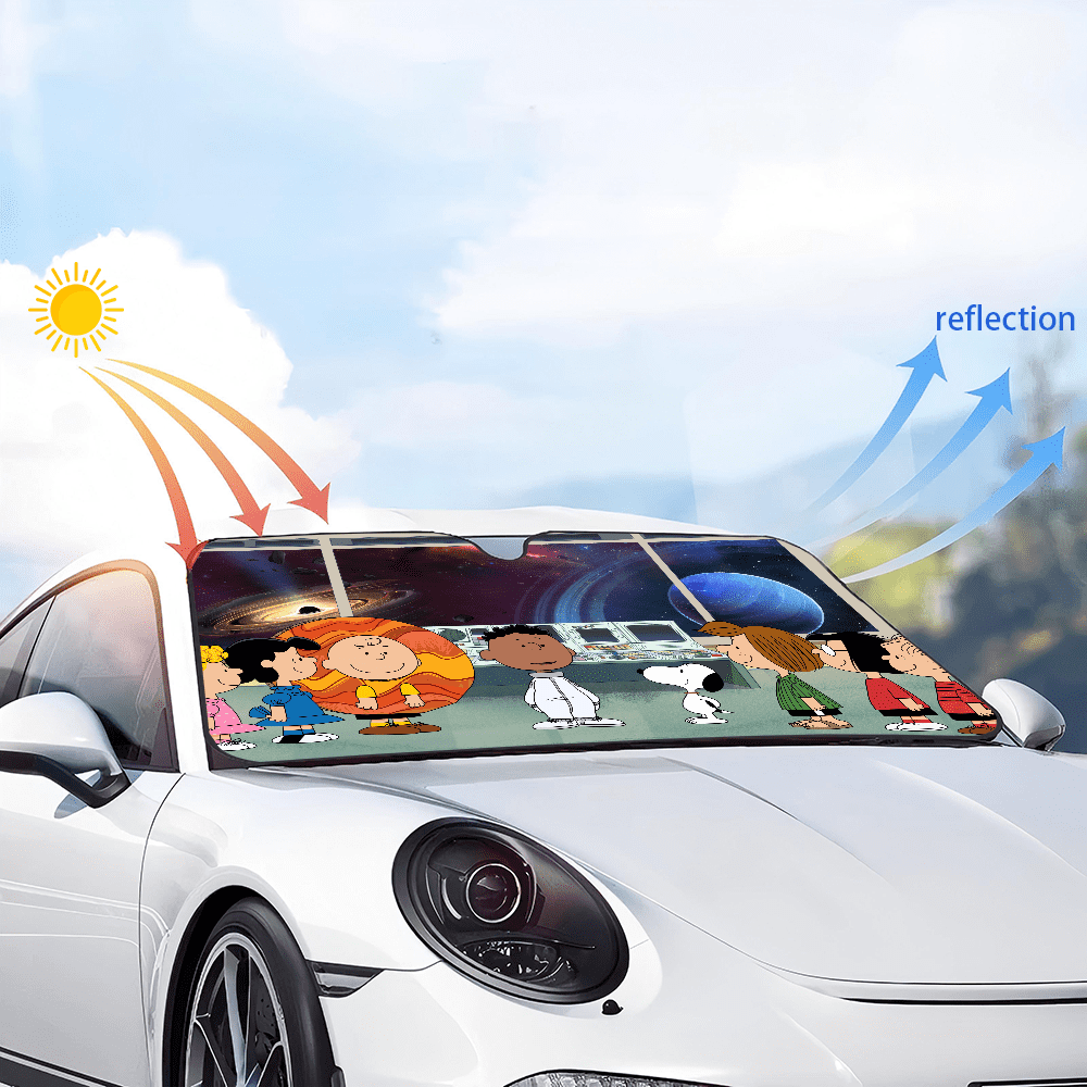 Cartoon S-Snoopys-Dog Car Sunshade Windscreen Visor Windscreen Heat ...