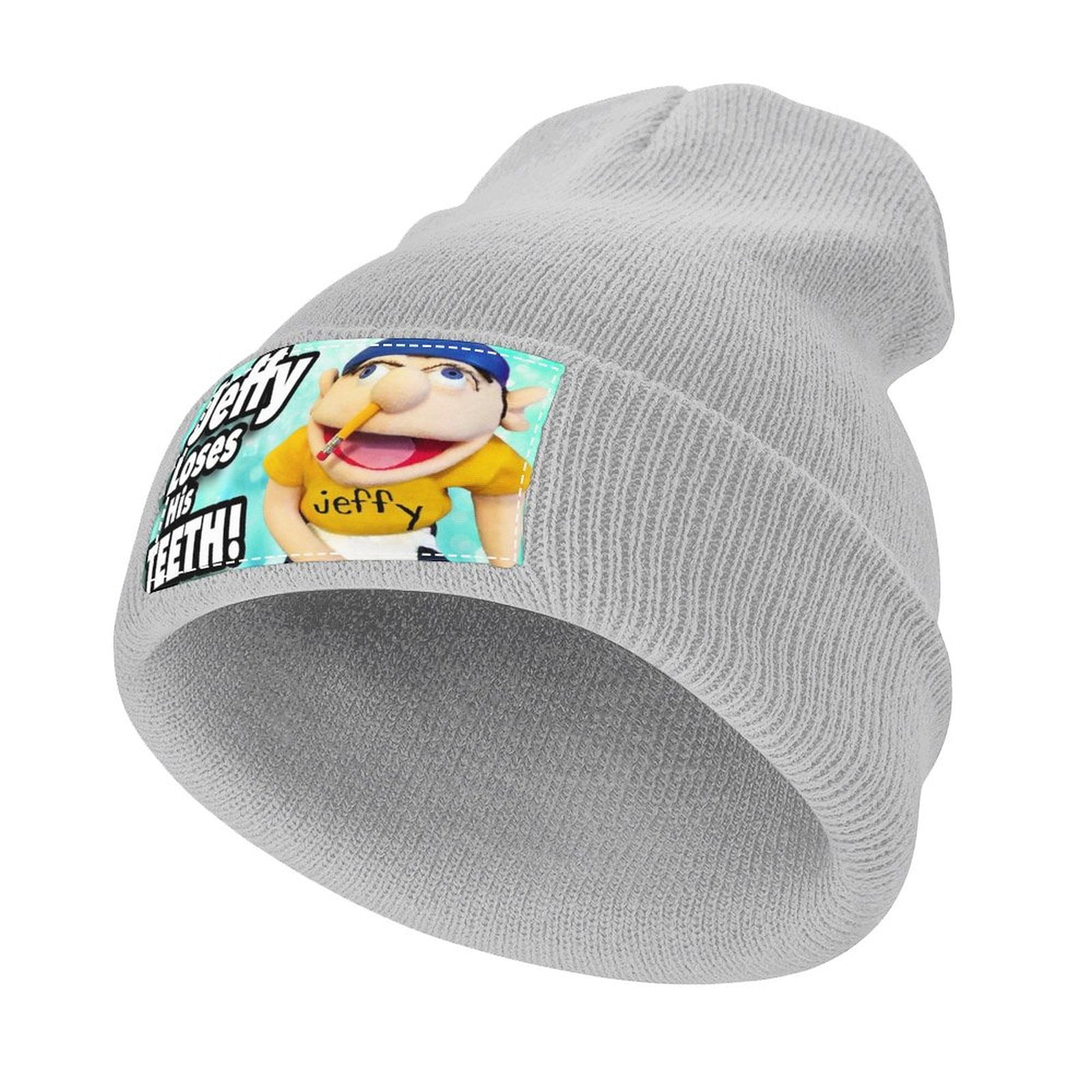 Cartoon SML Jeffy Stretchable Knitted Beanie Hat Daily Winter Thermal ...