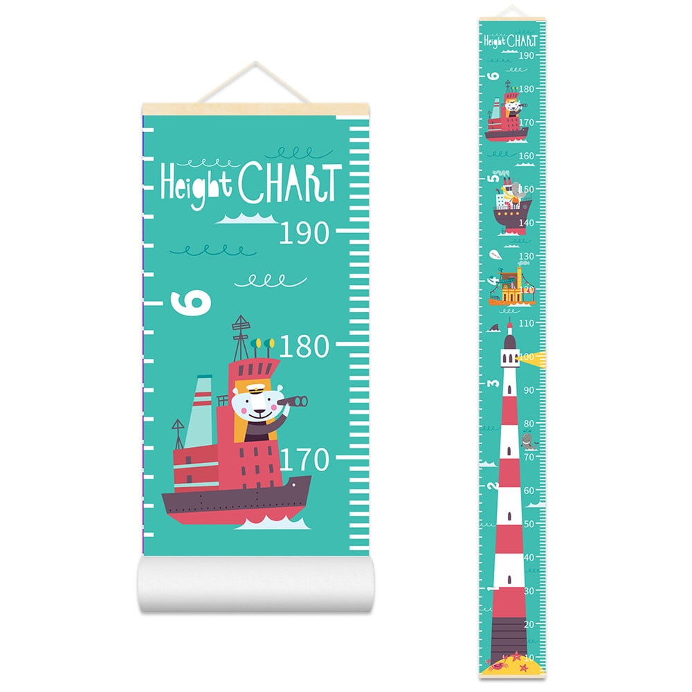 Cartoon Safari Jungle Height Chart for Kid Cute Animal Robot Sunflower ...