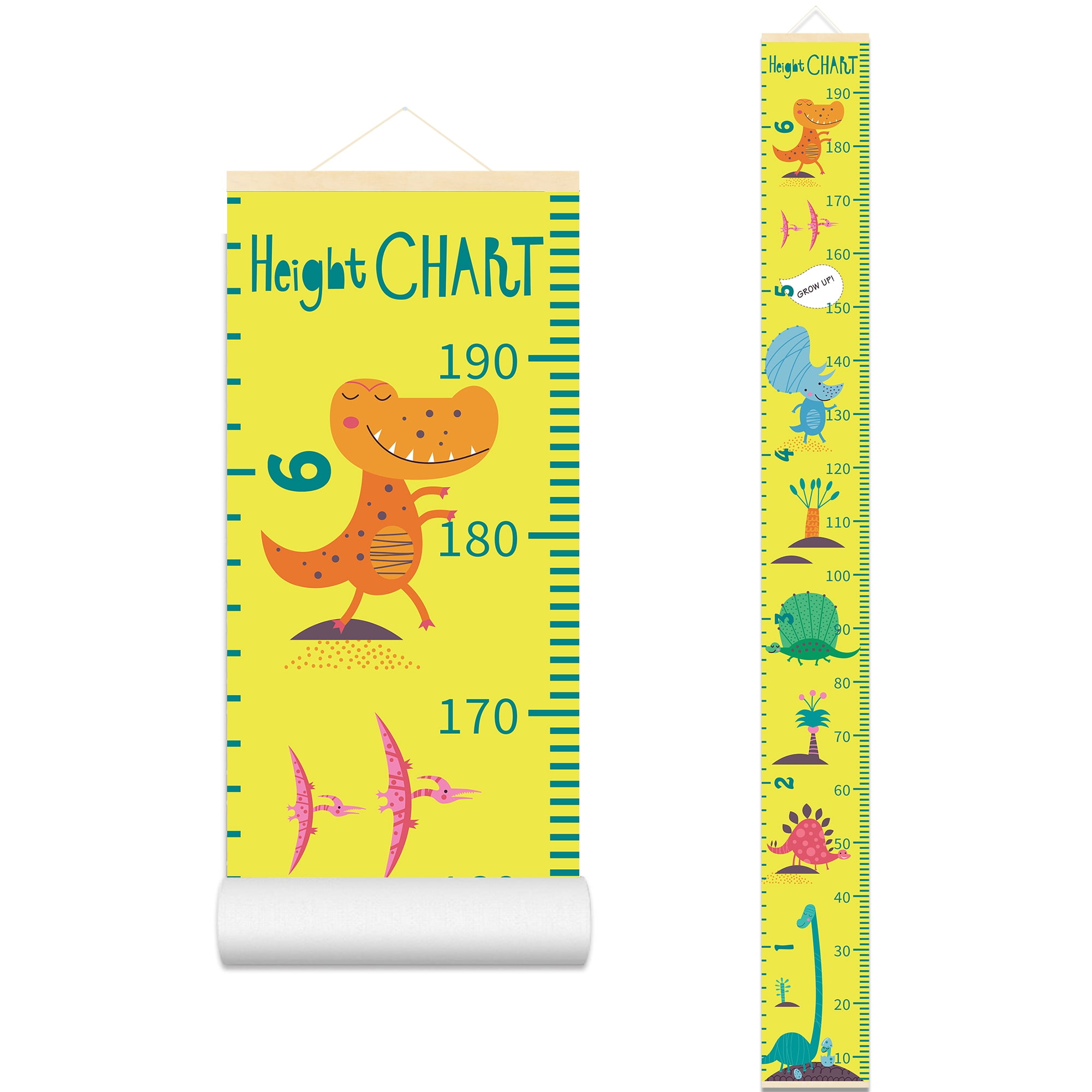 Cartoon Safari Jungle Height Chart for Kid Cute Animal Robot Sunflower ...