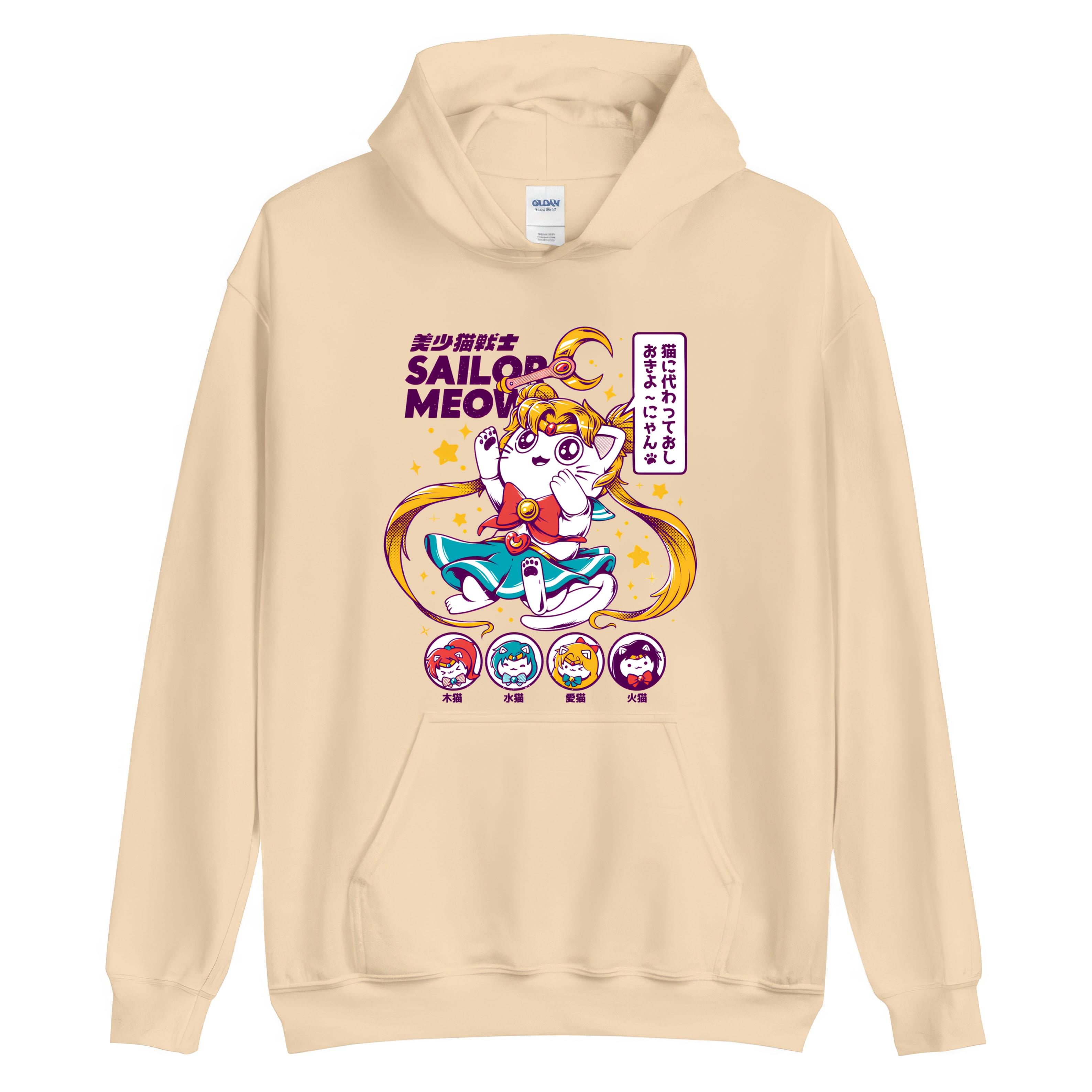 Cartoon Sailor Meow Character Graphic Tee, Funny Cat Design Shirt ...