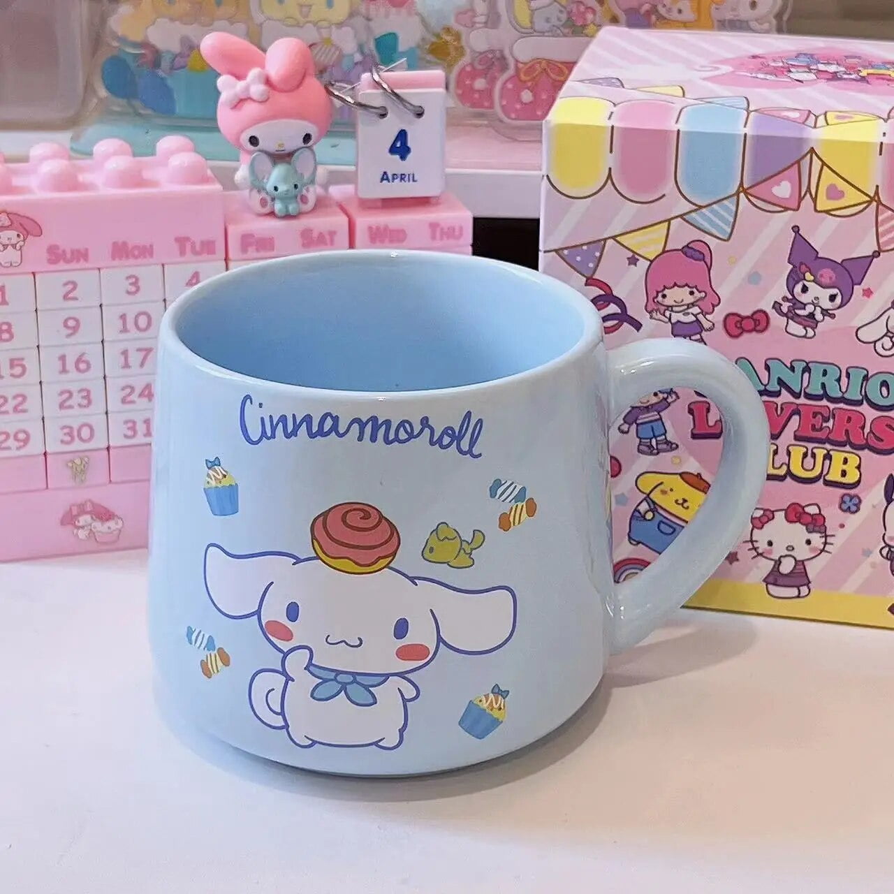 Cartoon Sanrio Anime Figure Ceramic Mug Kawaii Ins Hello Kitty Kuromi ...