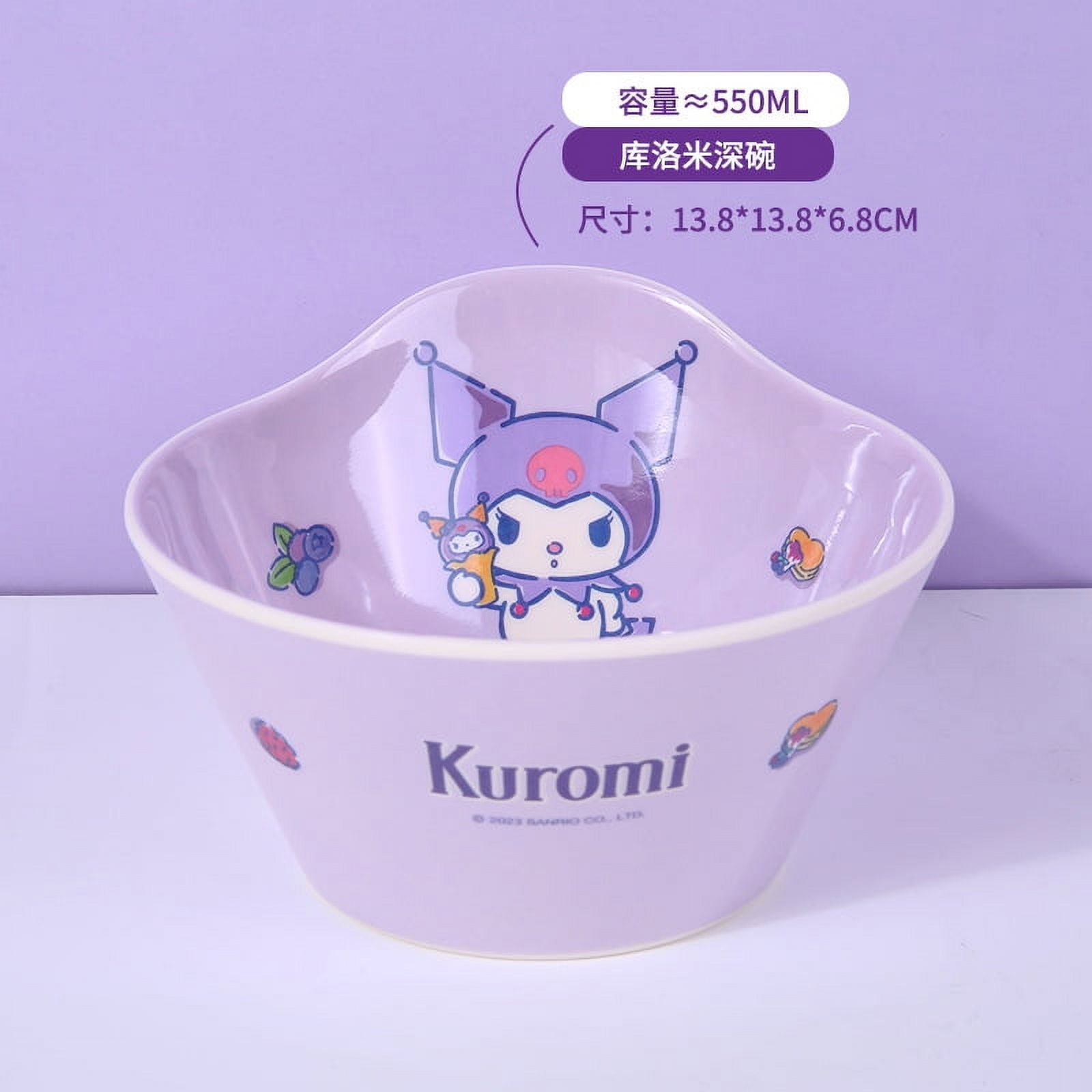 Cartoon Sanrio Anime Figure Tableware Kawaii Purple Kuromi Dinner Set ...