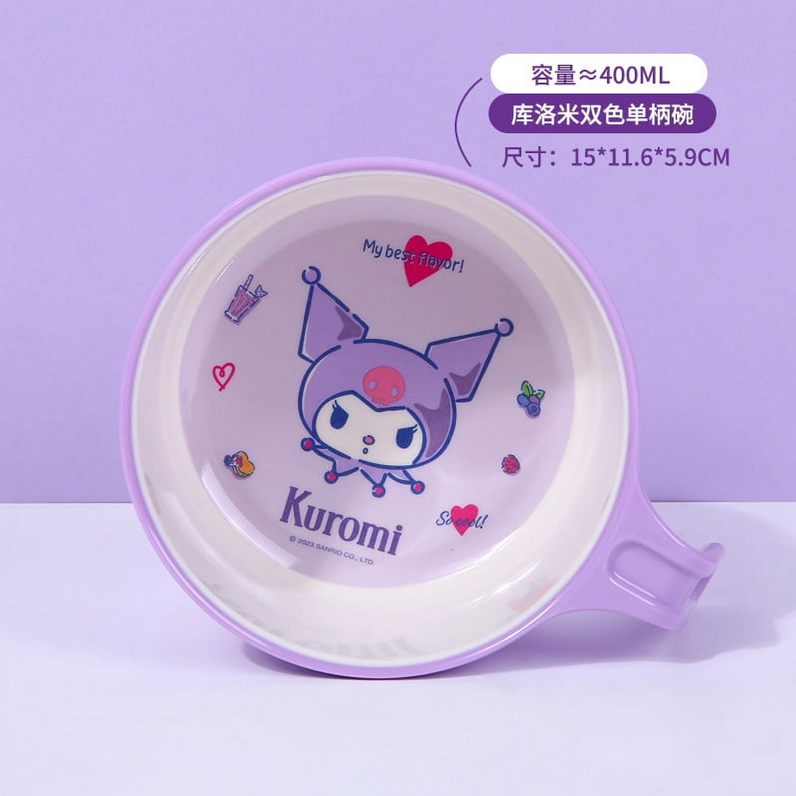 Cartoon Sanrio Anime Figure Tableware Kawaii Purple Kuromi Dinner Set ...
