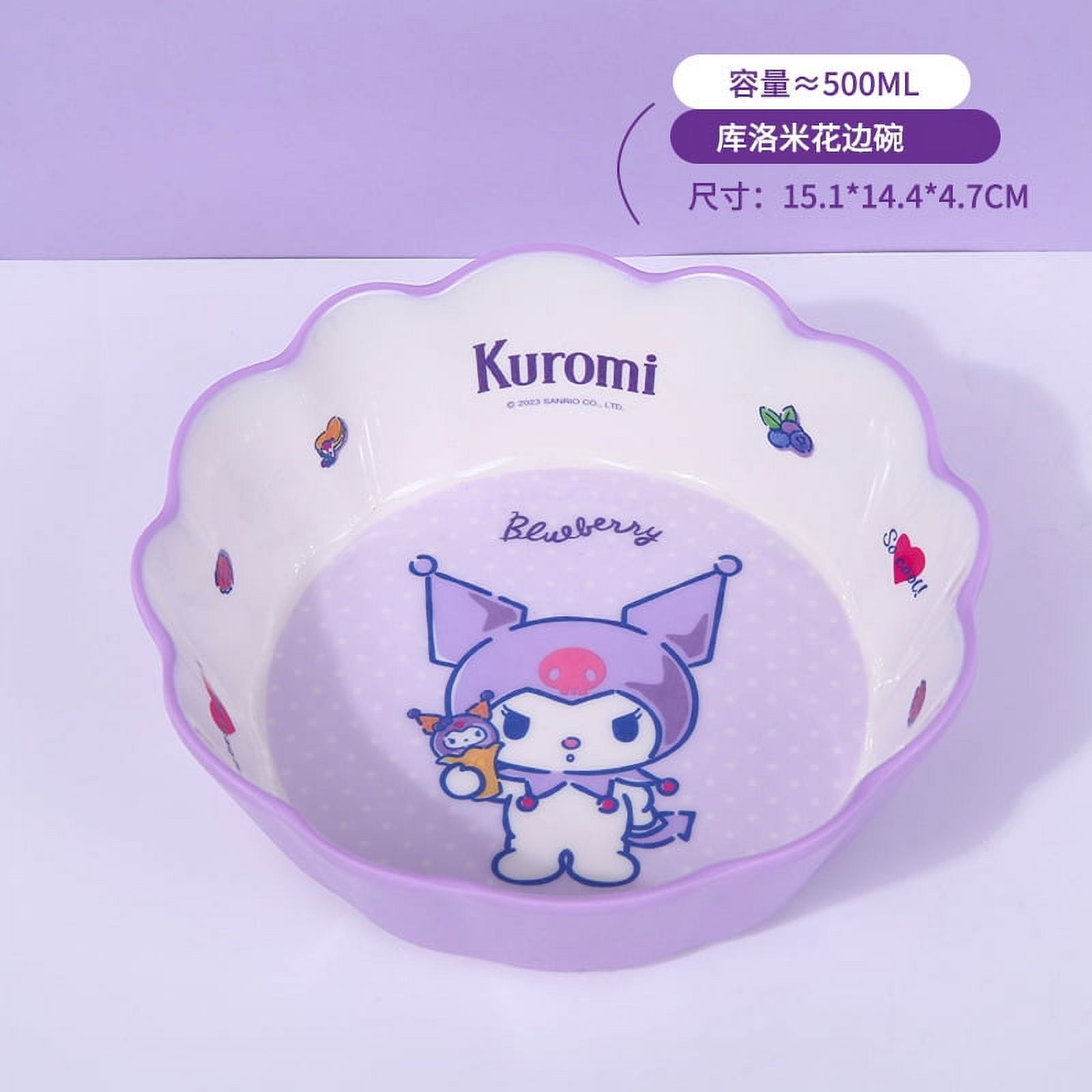 Cartoon Sanrio Anime Figure Tableware Kawaii Purple Kuromi Dinner Set ...