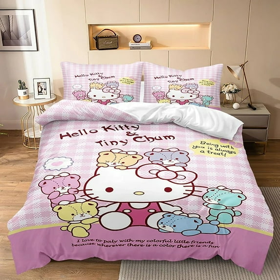 Cartoon Sanrio Bedding Set Hello Kitty Kuromi Quilt Cover Duvet Cover ...