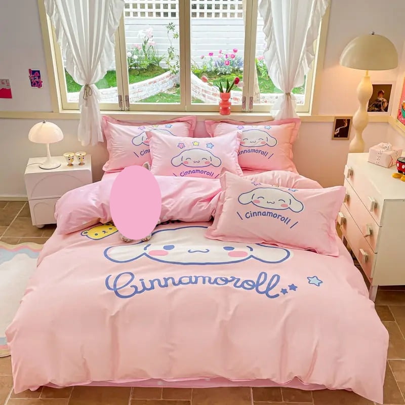 Cartoon Sanrio Cotton Cinnamoroll Quilt Cover Bed Sheet Pillowcase ...