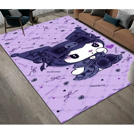 Cartoon Sanrio Cute Kuromi Melody Rug for Living Room Bedroom Home ...