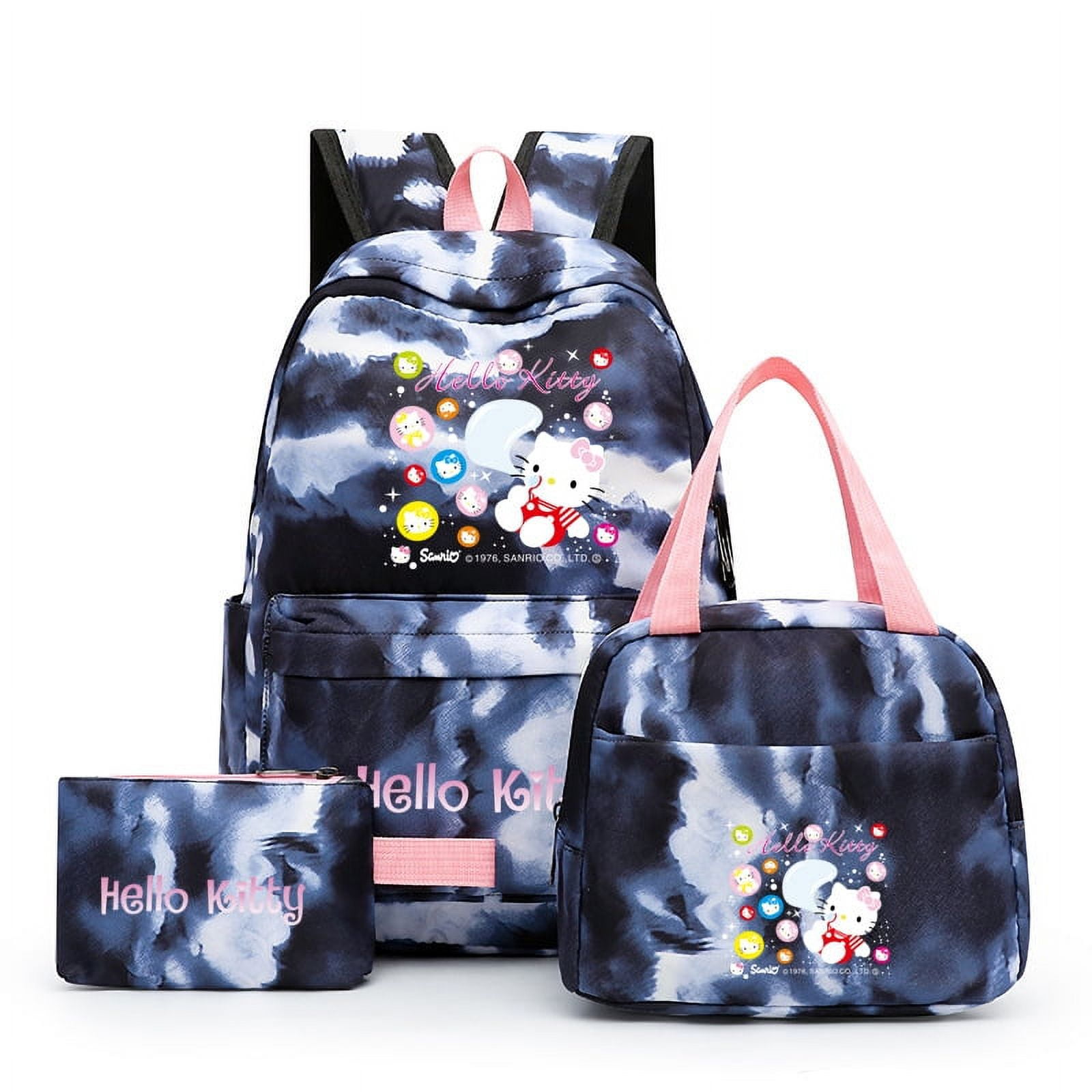 Cartoon Sanrio Family Hello-kitty Gradient Dark Gray Backpack - Hello ...