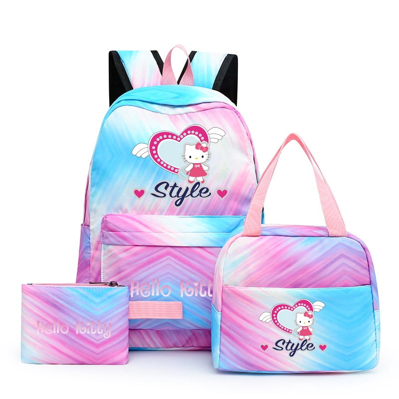 Cartoon Sanrio Family Hello-kitty Gradient Pink Purple Backpack - Hello ...