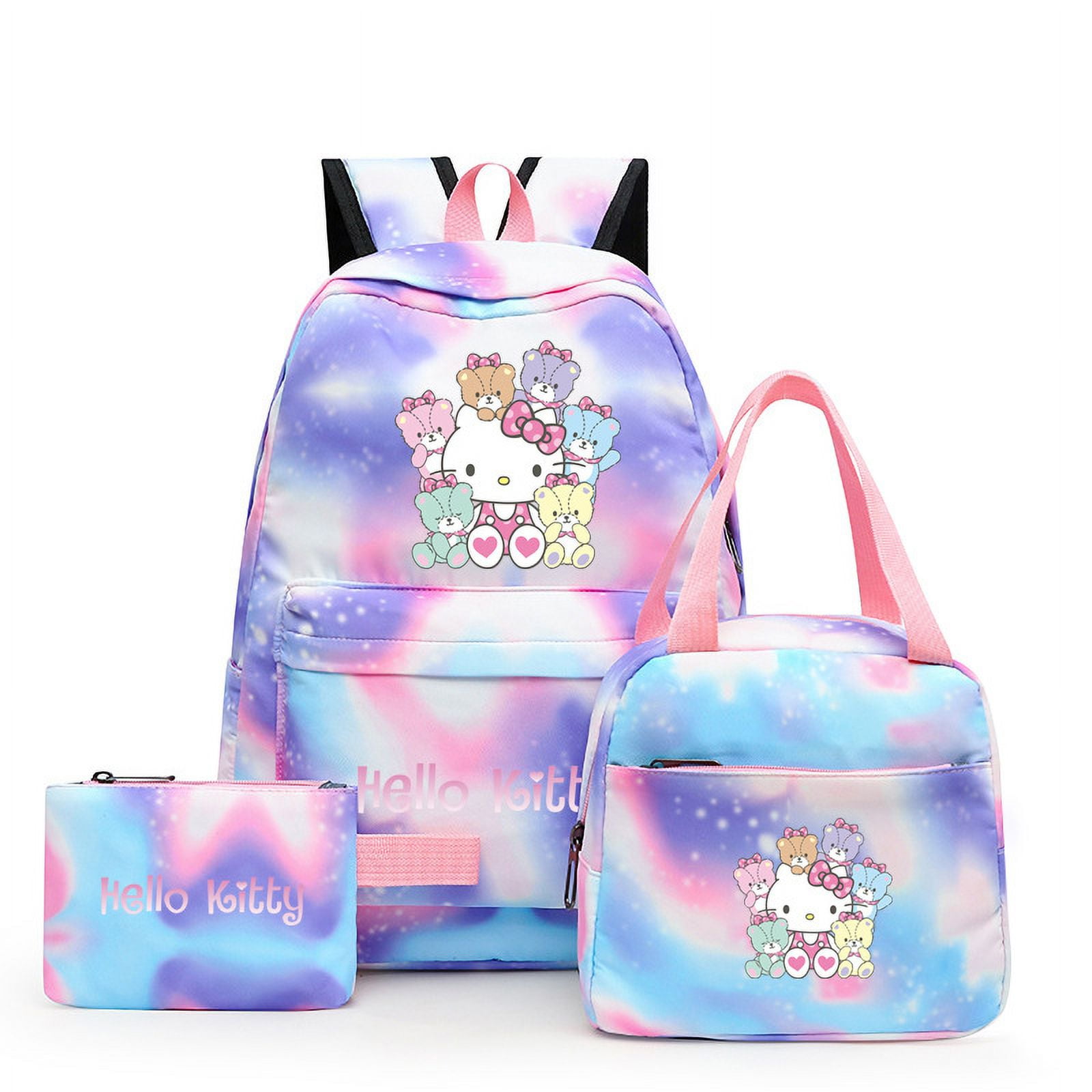 Cartoon Sanrio Family Hello-kitty Gradient Pink purple Backpack - Hello ...