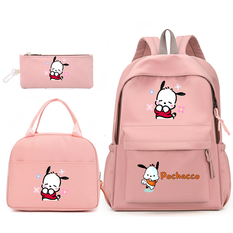 Cartoon Sanrio Family Pochacco Backpack - 3 Pieces Backpack, Lunch Bag ...