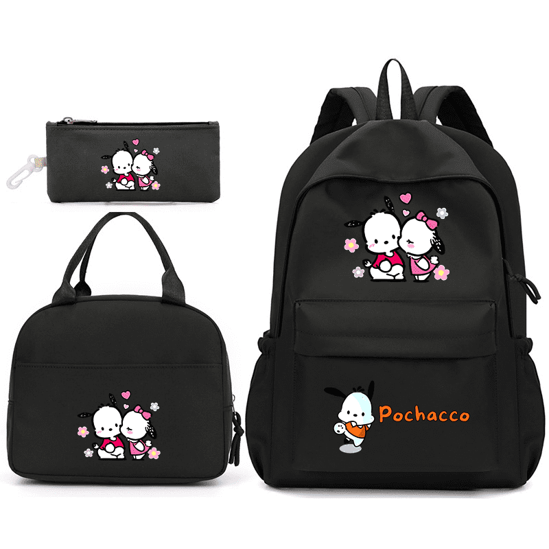 Cartoon Sanrio Family Pochacco Backpack - 3 Pieces Backpack, Lunch Bag ...