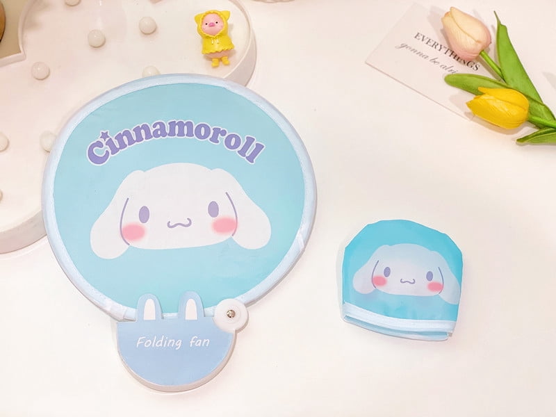 Cartoon Sanrio Foldbale Fan Anime Kuromi Hello Kitty Cinnamoroll Summer ...