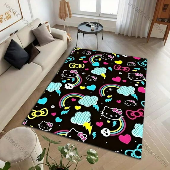 Cartoon Sanrio Hello Kitty Print Carpet for Living Room Bedroom Room ...
