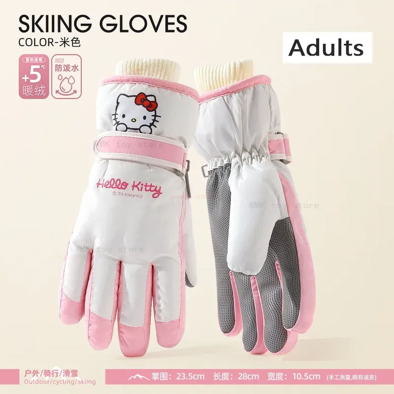 Cartoon Sanrio Hello Kitty Ski Riding Kawaii Girls Outdoor Warm Glove Hellokitty Kuromi Soft ...