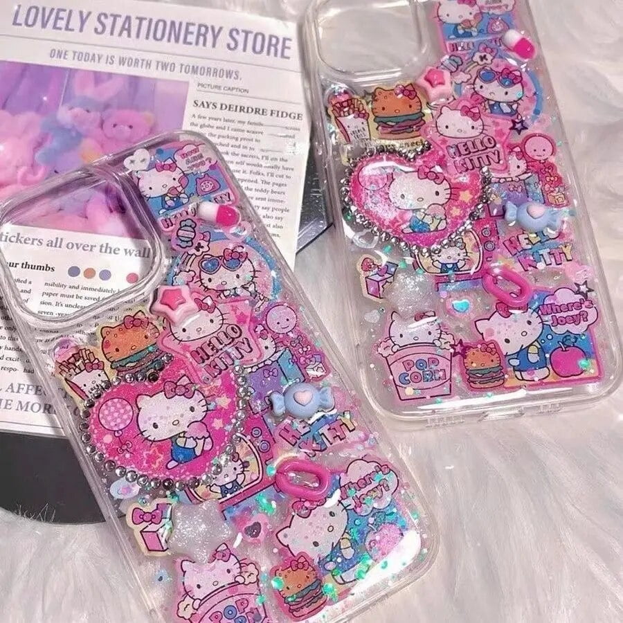 Cartoon Sanrio Kawaii Hello Kitty Dispensing Art Phone Case for ...