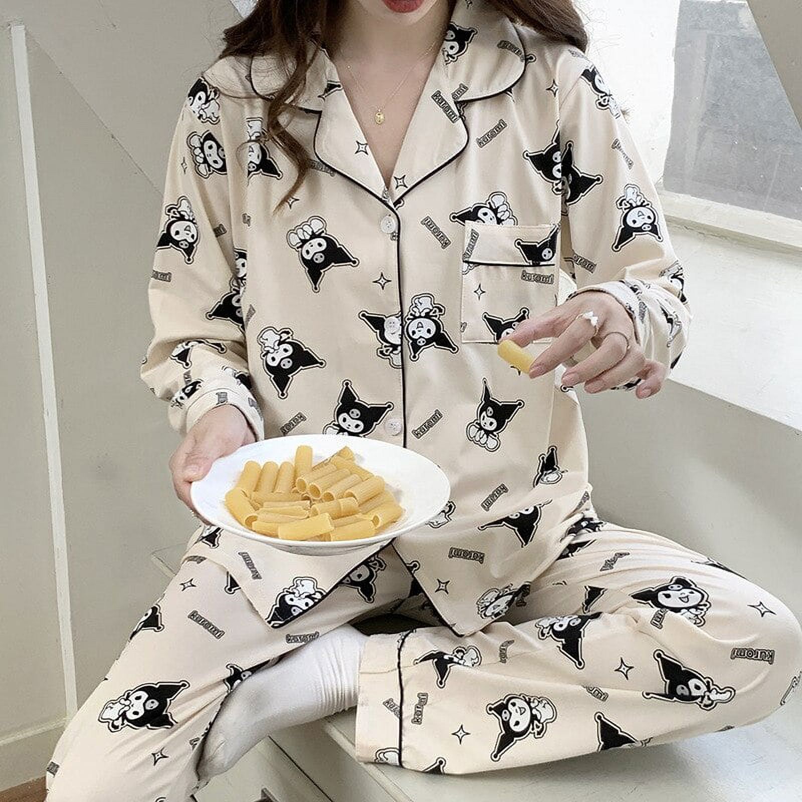 Cartoon Sanrio Melody Cinnamoroll Pajamas Pompompurin Autumn Polyester ...