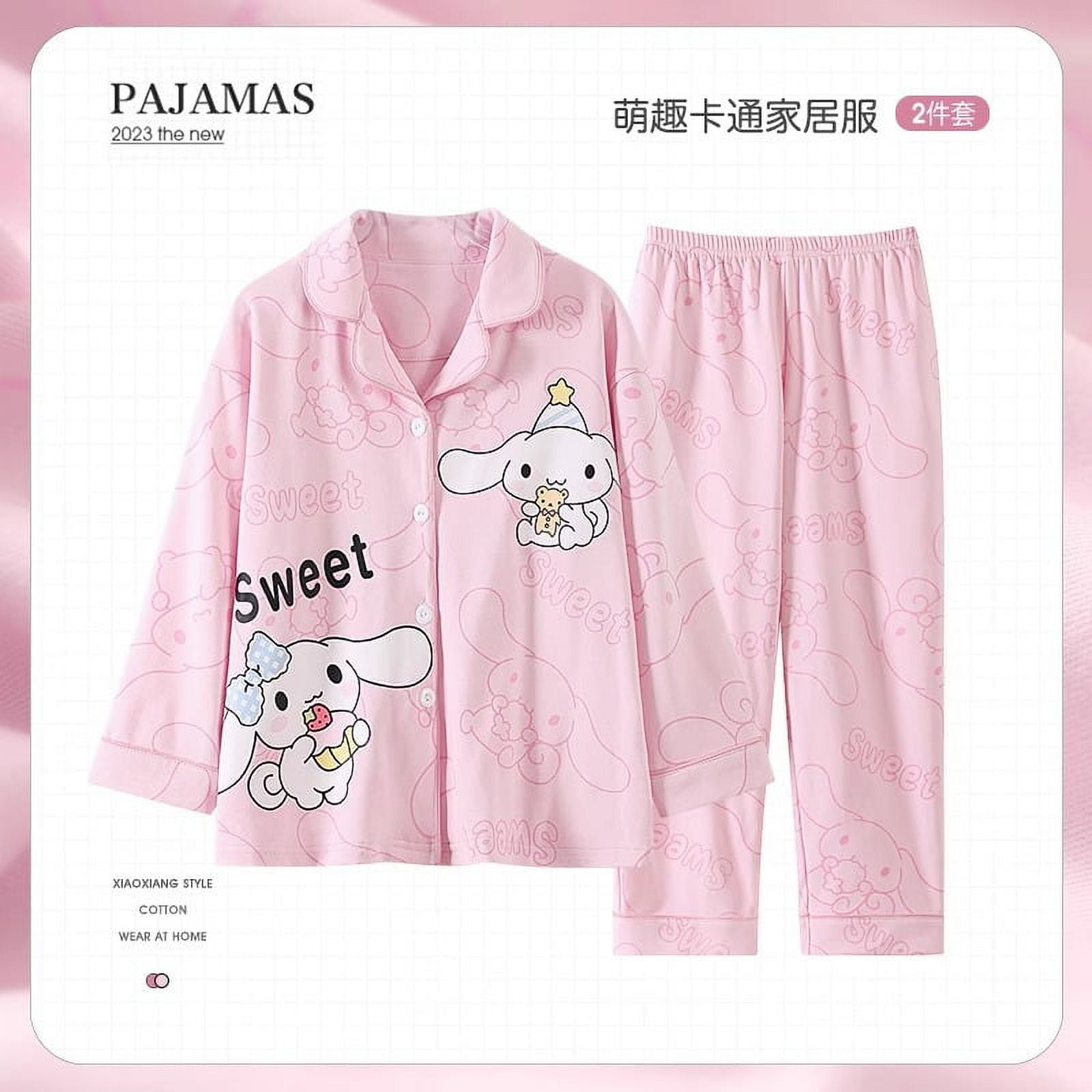 Cartoon Sanrio My Melody Kids Pajama Set Cute Girls Anime Cardigan Long ...