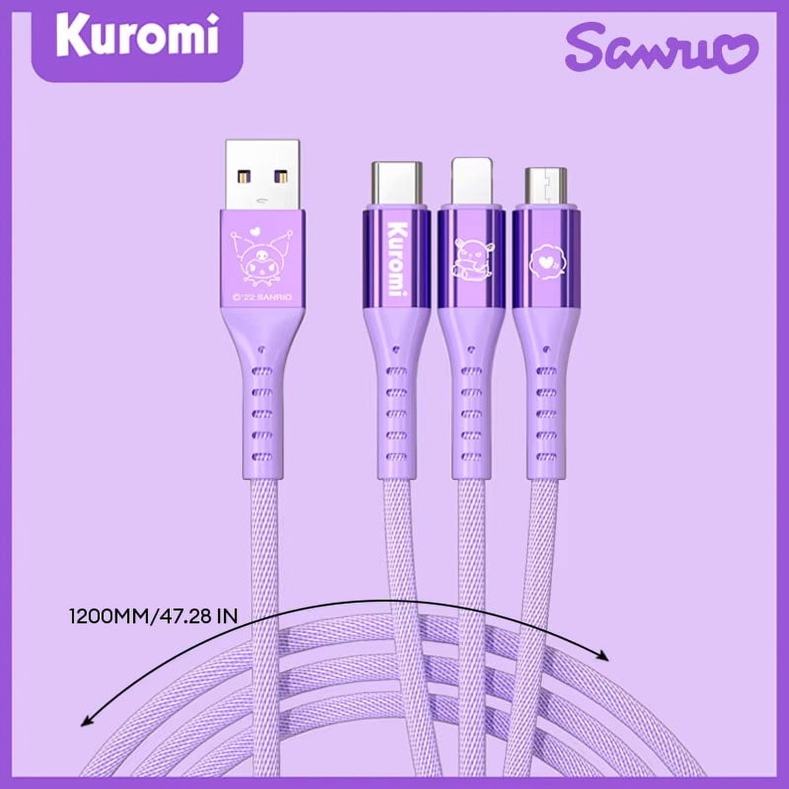 Cartoon Sanrio SJ-705 Fast Charging Data Cable 3in1 Kawaii Kuromi Hello ...