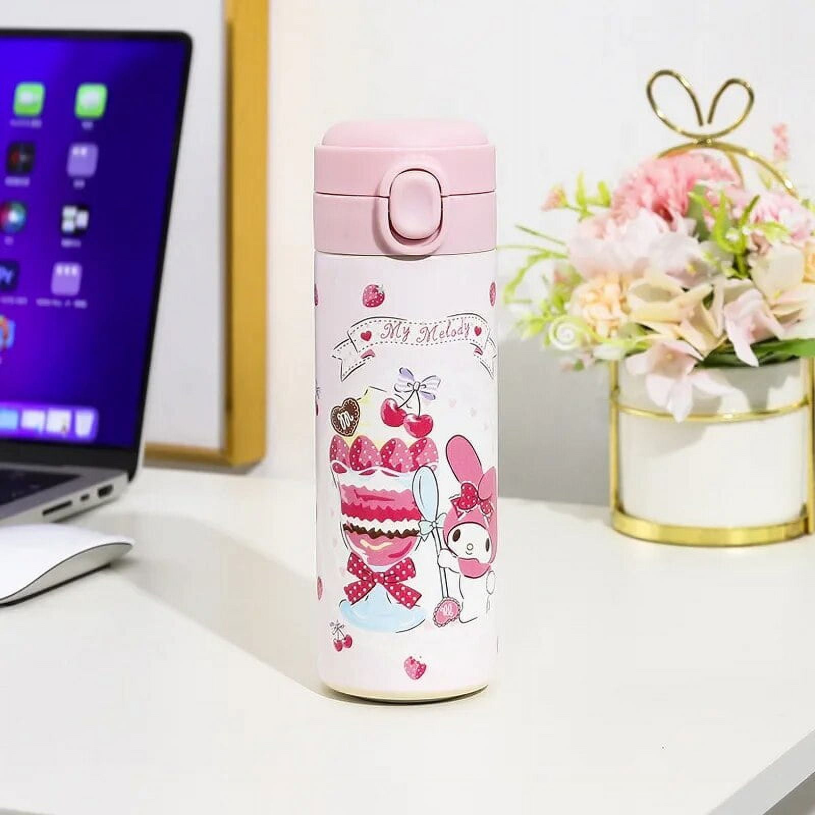 Cartoon Sanrio Thermos Cup Cute Kuromi 304 Stainless Steel Bouncing Cup HelloKitty My Melody ...