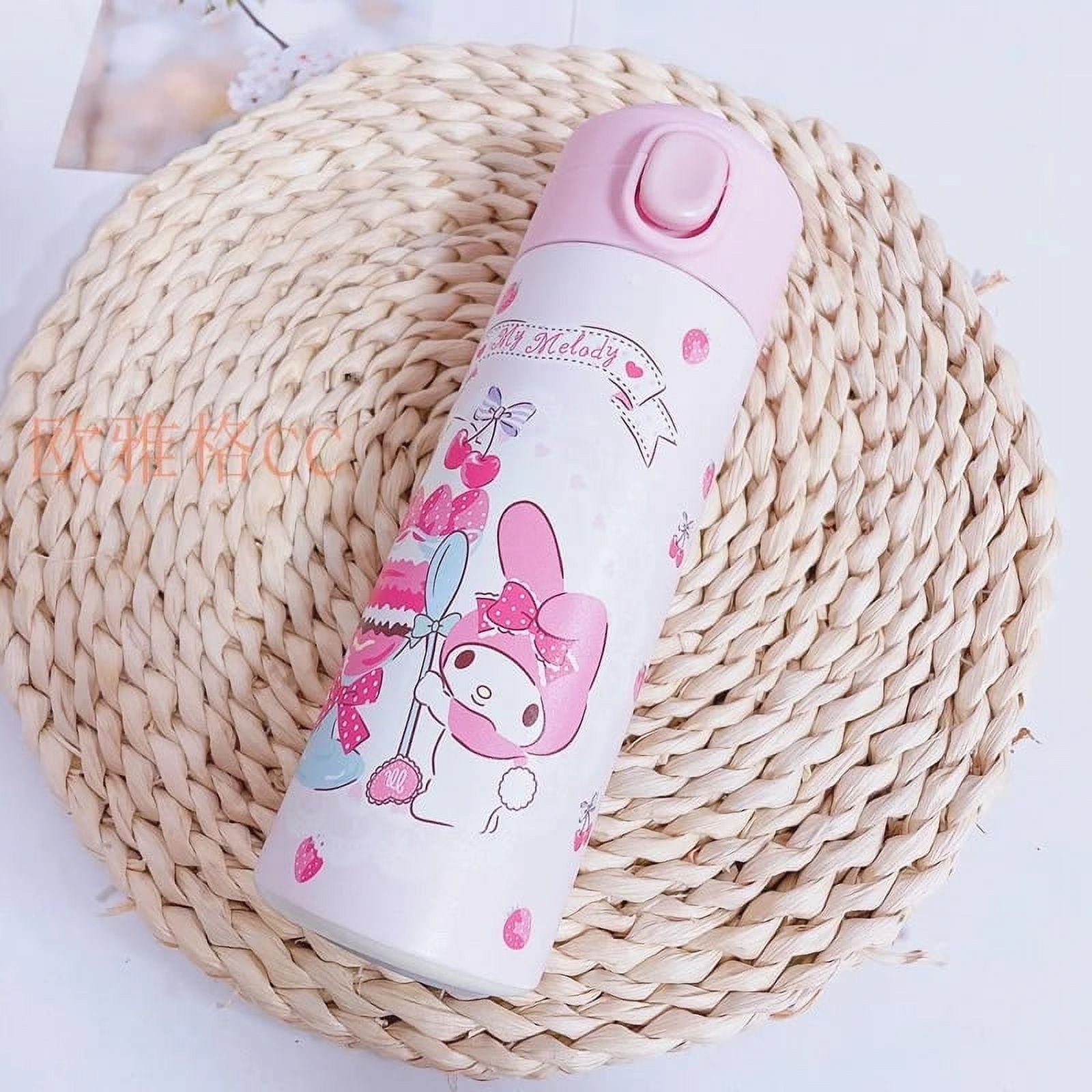 Cartoon Sanrio Thermos Cup Cute Kuromi 304 Stainless Steel Bouncing Cup HelloKitty My Melody ...
